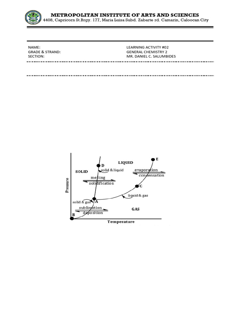 Chemistry q1m2 | PDF | Phase (Matter) | Phase Diagram