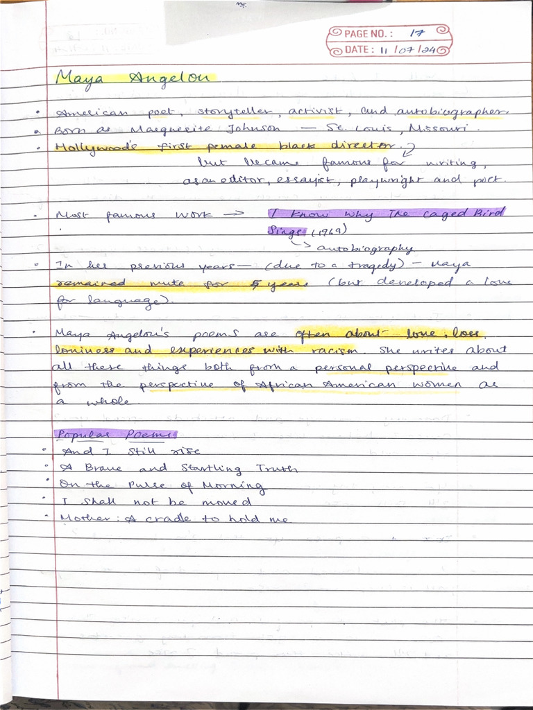 Maya Angelou's Poem Analysis | PDF