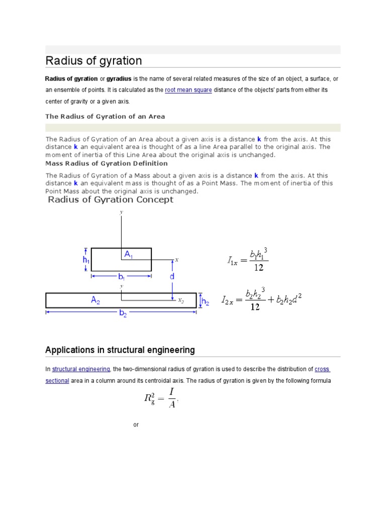 Radius of Gyration | PDF | Rotation Around A Fixed Axis | Inertia