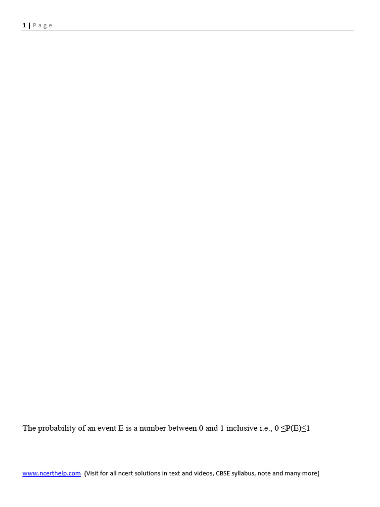 Maths Notes for Class 10 Chapter 15 Probability | PDF | Probability ... Maths Notes for Class 10 Chapter 15 Probability | PDF | Probability ...
