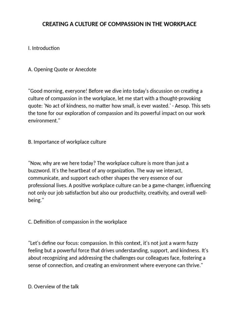 Compassionate Workplace Culture Guide | PDF | Compassion | Empathy
