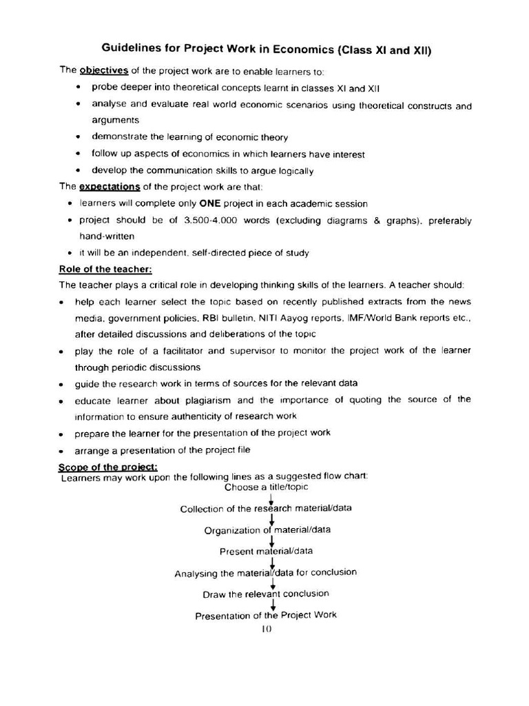 Economics Project Work | PDF