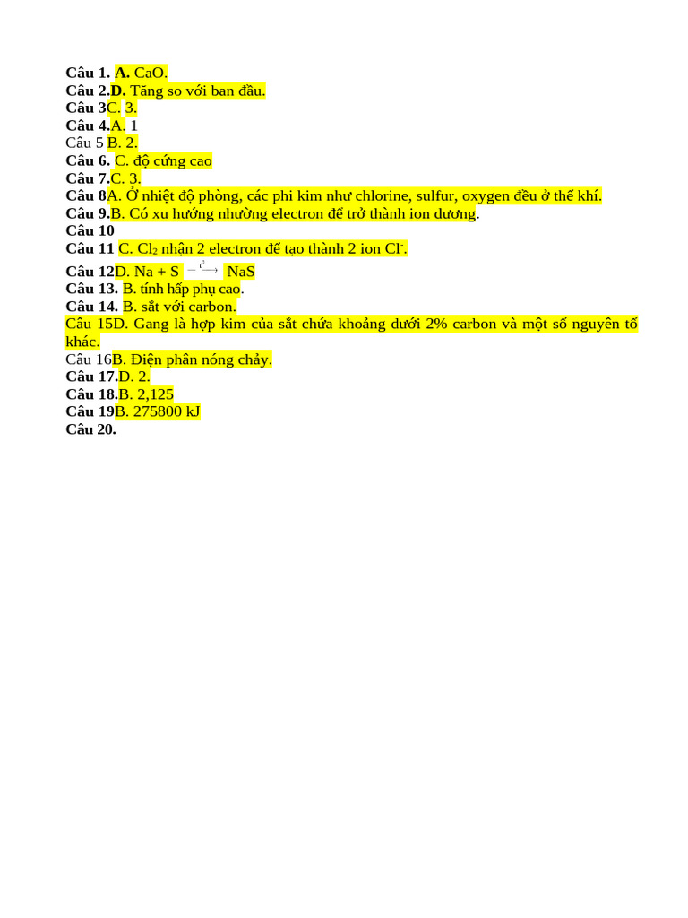 Đề cương ôn tập cuoi HK1 KHTN 9 | PDF