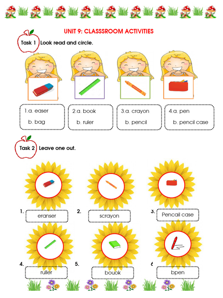 Unit 9 Classroom Activities | PDF | Conservation And Restoration Materials | Stationery