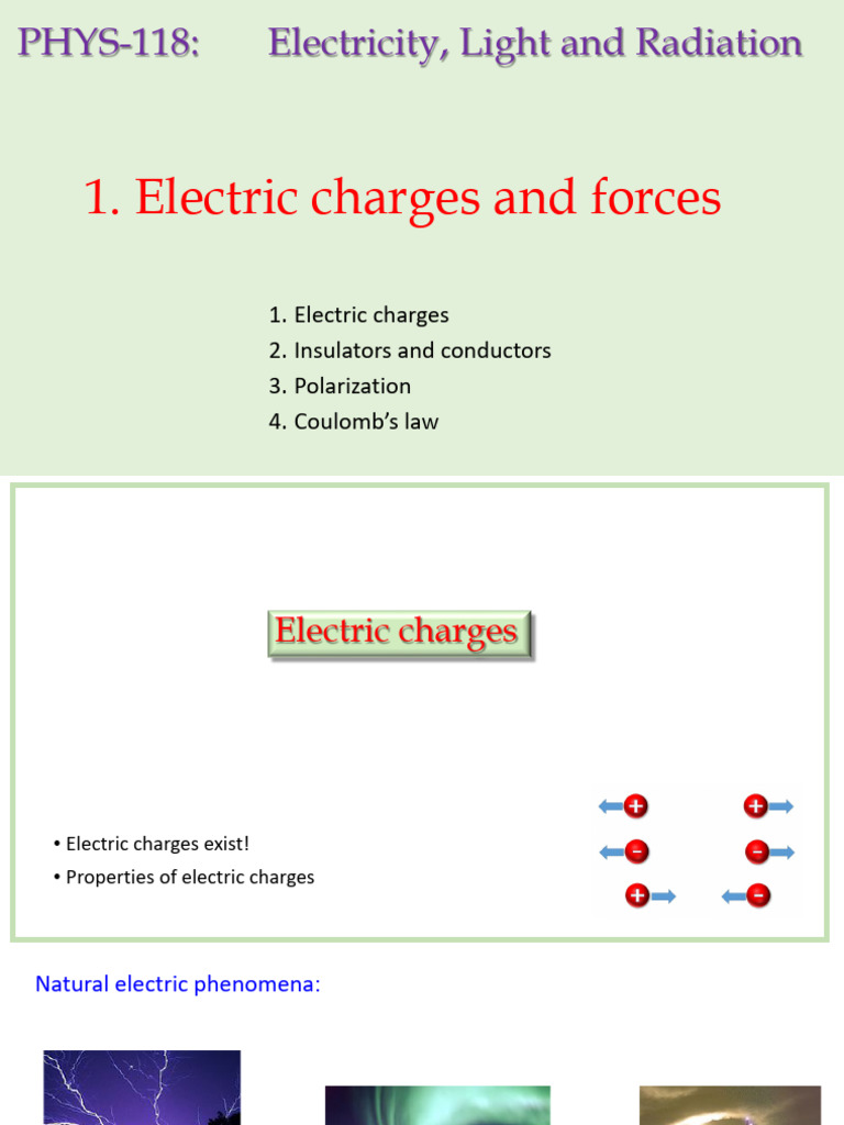 01 Electric Charges and Forces | PDF | Electric Charge | Electron