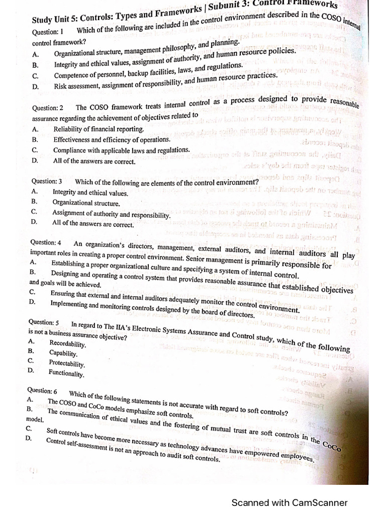 Chapter 2 - Components of Internal Control | PDF