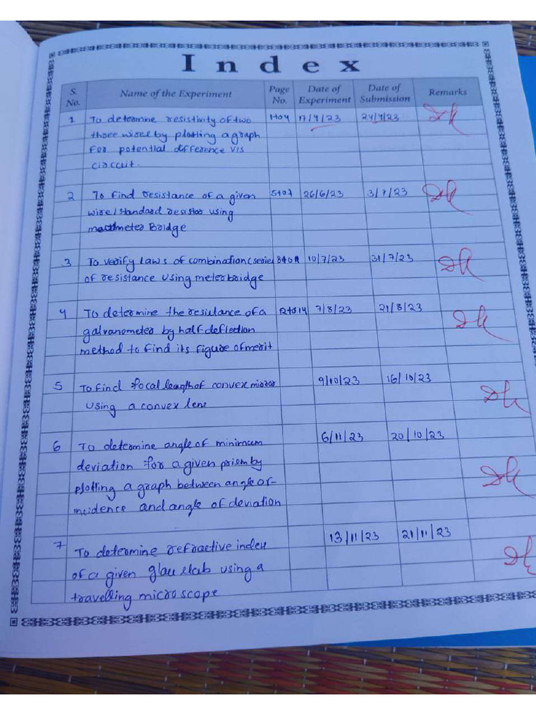 Chemistry Practical Index | PDF