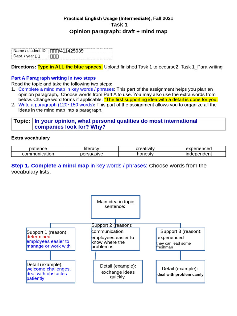 Opinion Paragraph Writing Guide | PDF | Communication | Linguistics