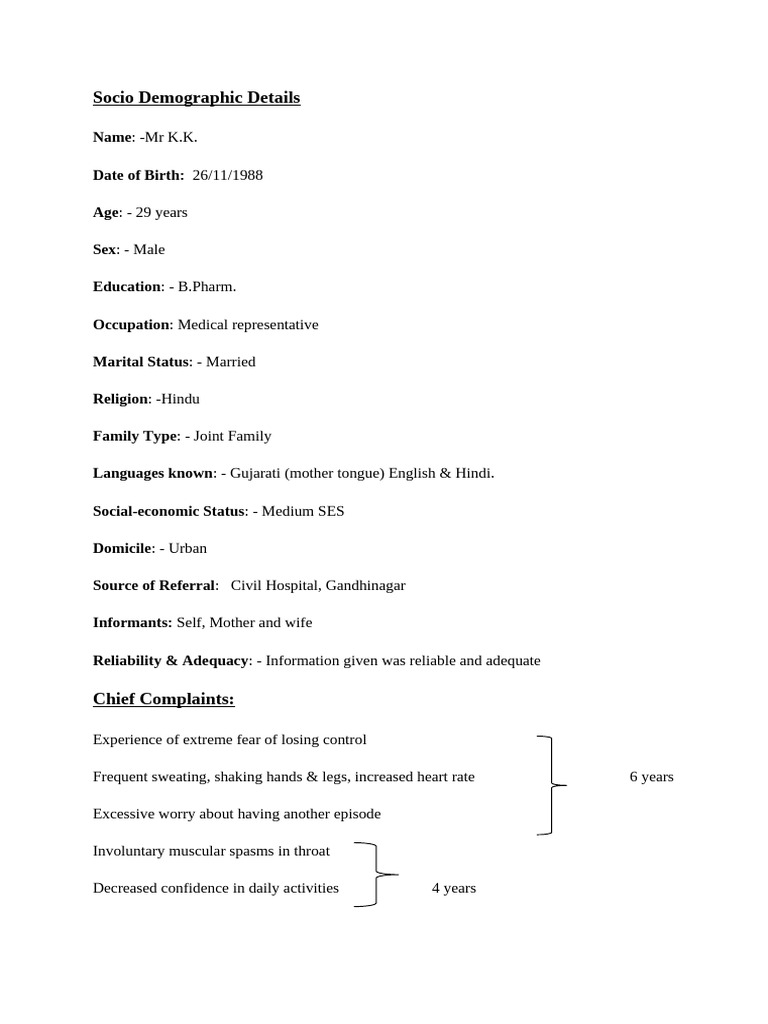 sample report of panic attack | PDF | Anxiety | Panic Attack