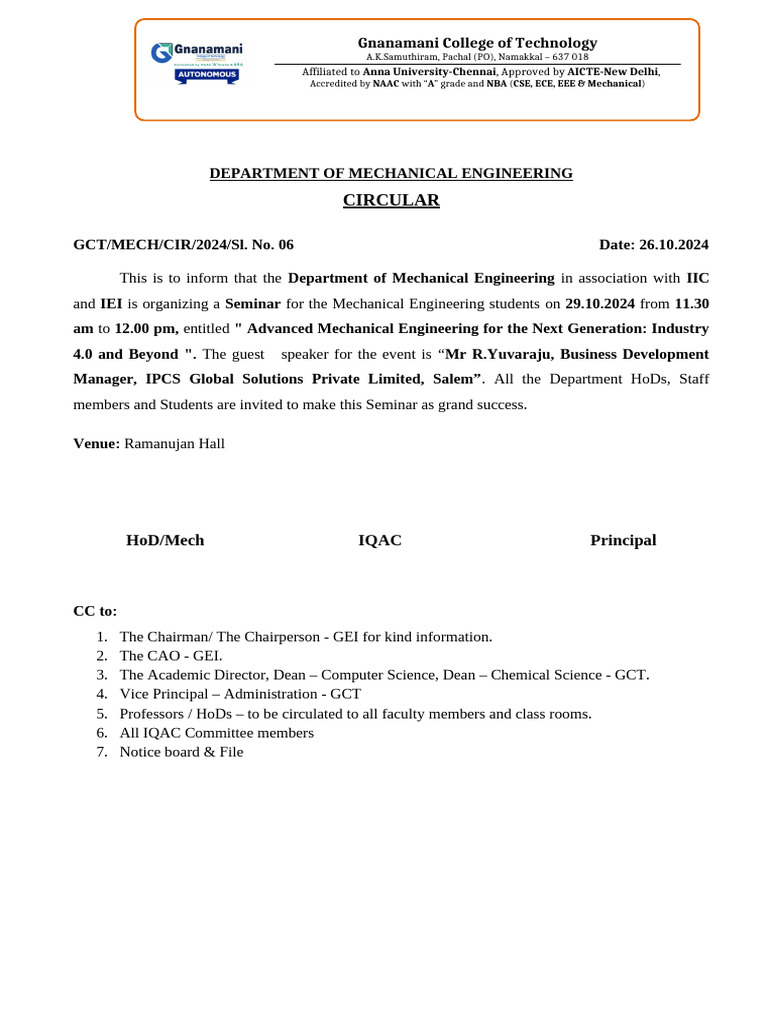 Seminar on Industry 4.0 for Students | PDF