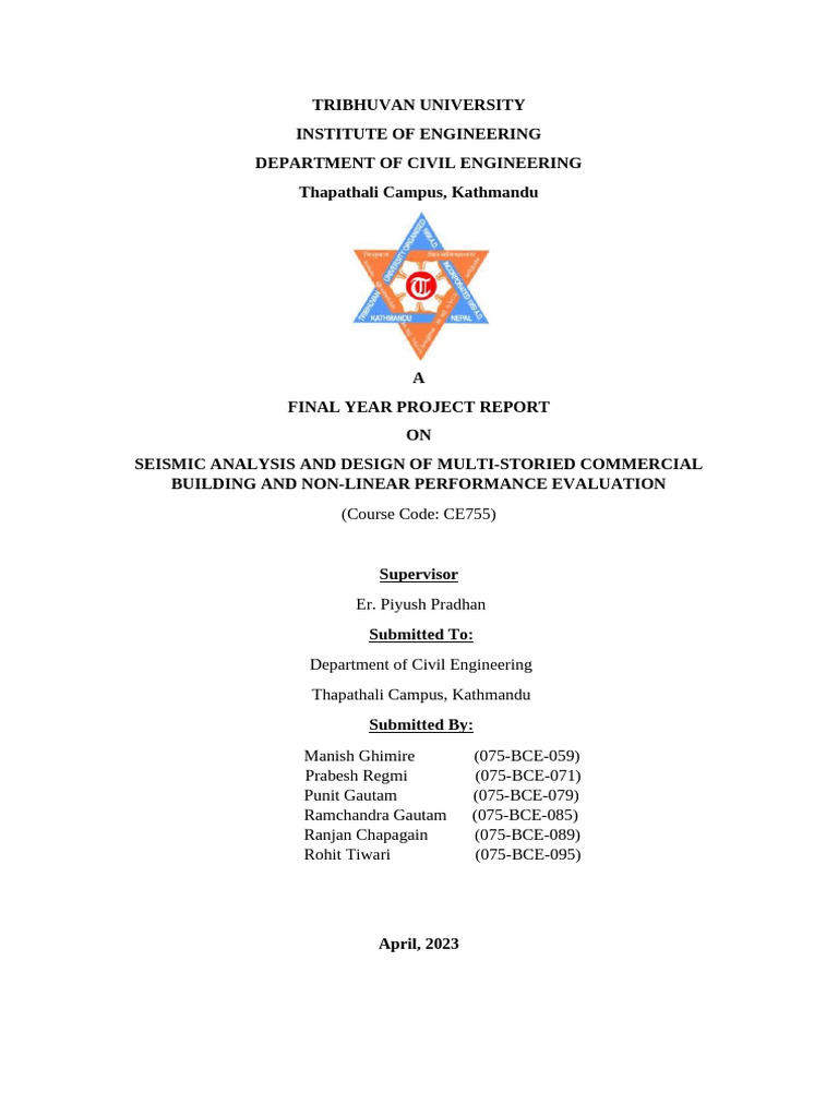 2023 CD Structural Analysis and Design of Multi Stored Commercial Building and Non Linear ...