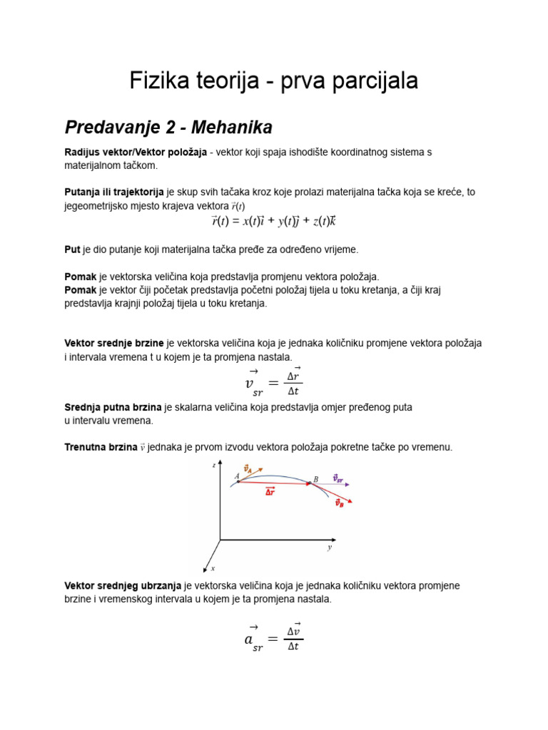 Fizika Teorija + Izvođenja | PDF