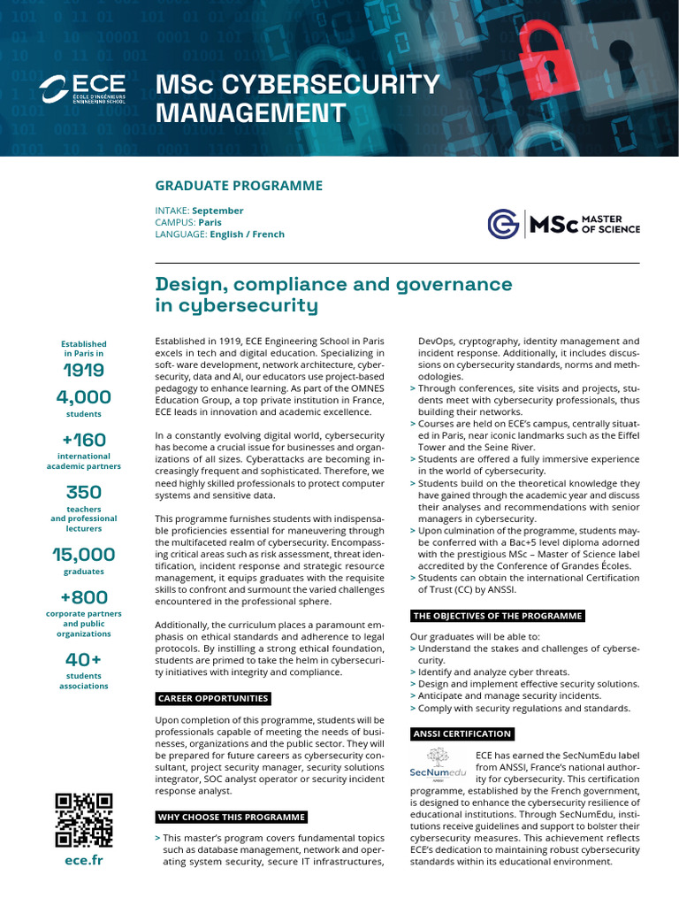 Fiches Formations MSC ECE | PDF | Sustainability | Security