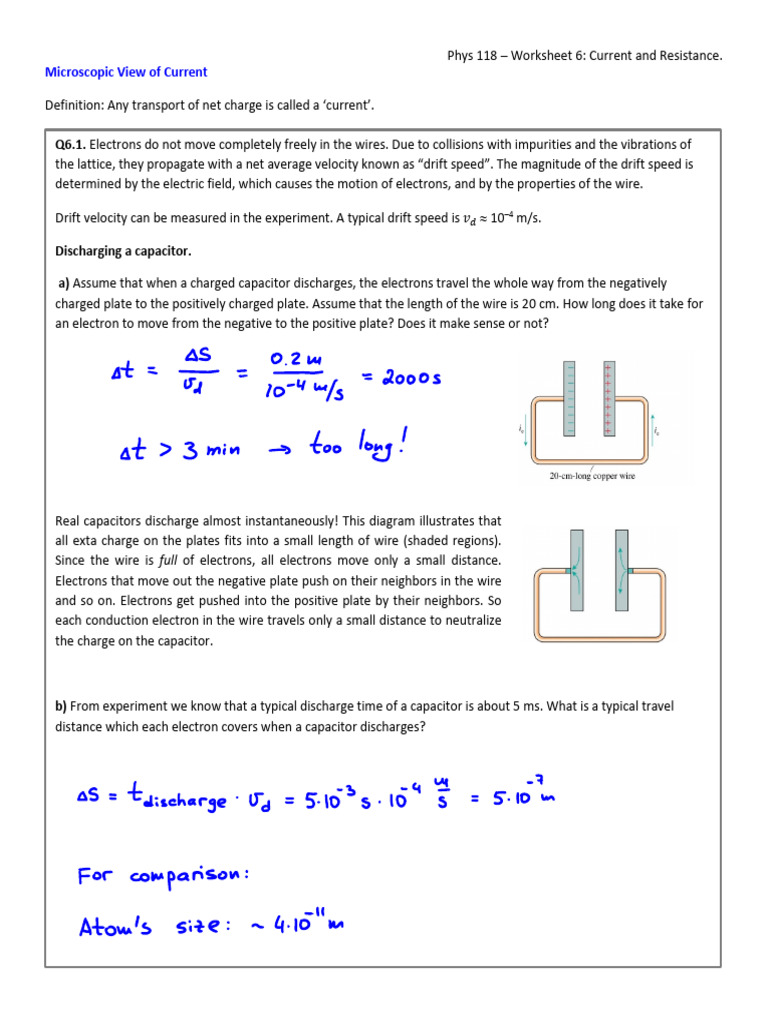 06_Worksheet-Solutions | PDF | Electrical Conductor | Electric Current