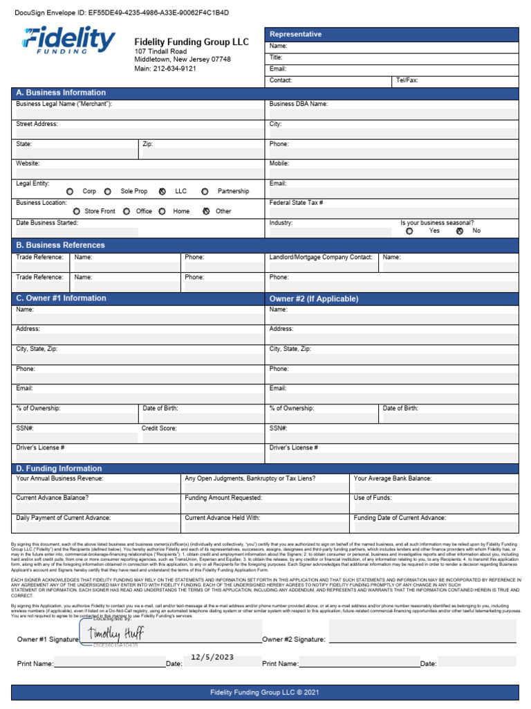 Fidelity_new_APP (1) | PDF | Credit Bureau | Business