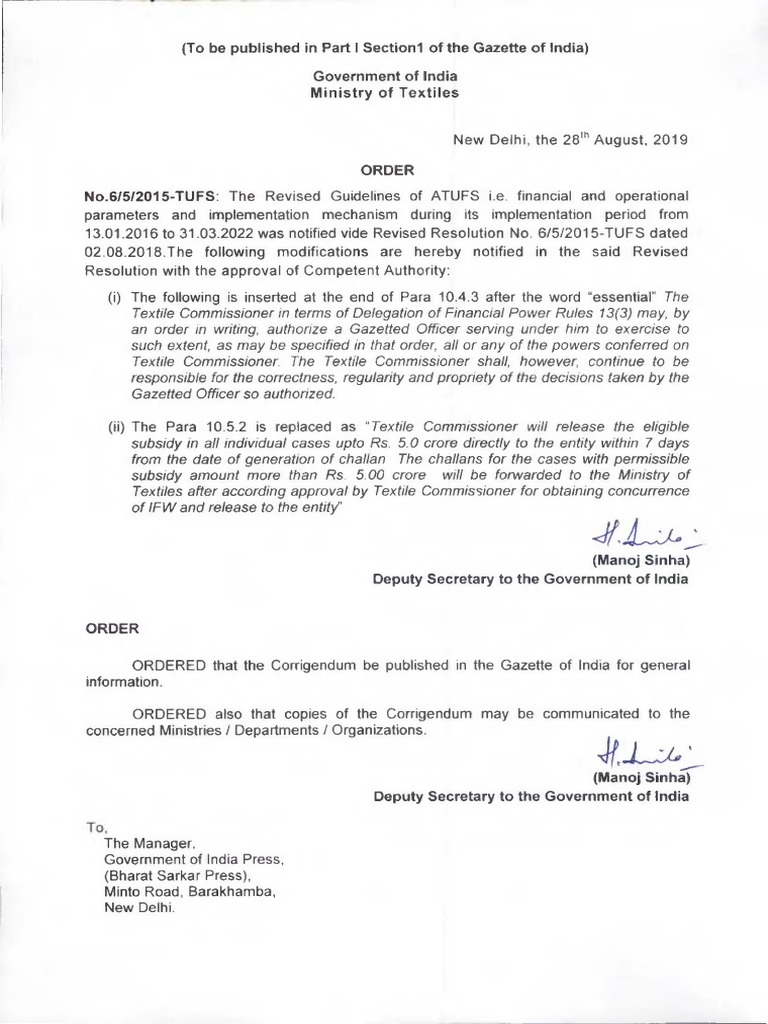 Resolution For Amendment in para No. 10 | PDF