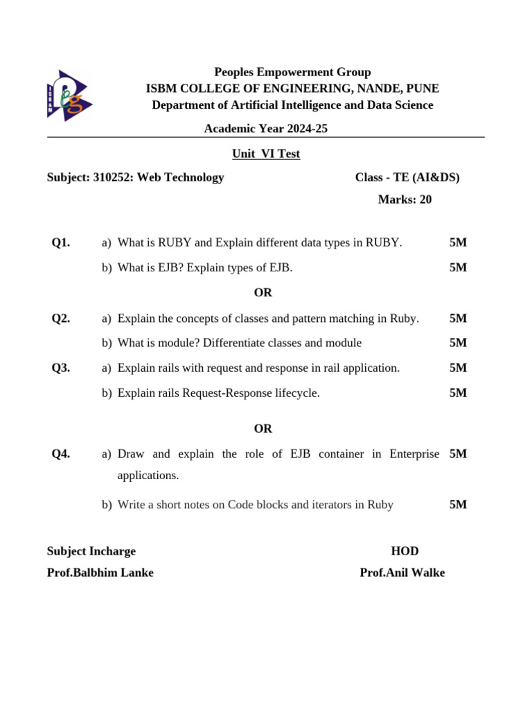 Unit test- 6 WT | PDF