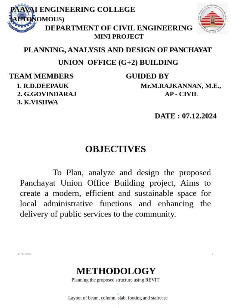 Panchayat Union Office Design Project | PDF