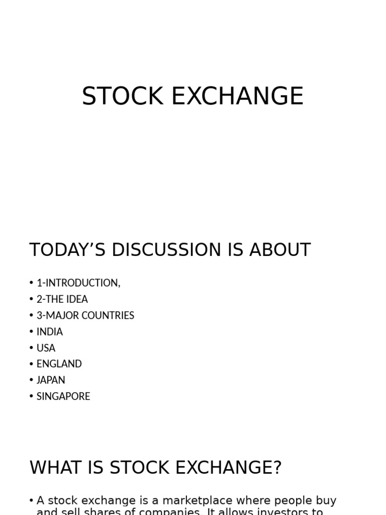 Stock Exchange | PDF