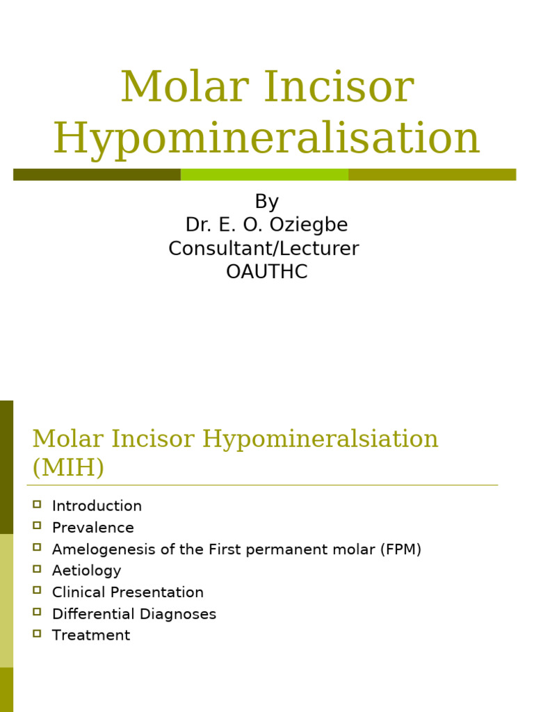 Severe Molar Incisor Hypomineralization | PDF | Dentistry Branches ...