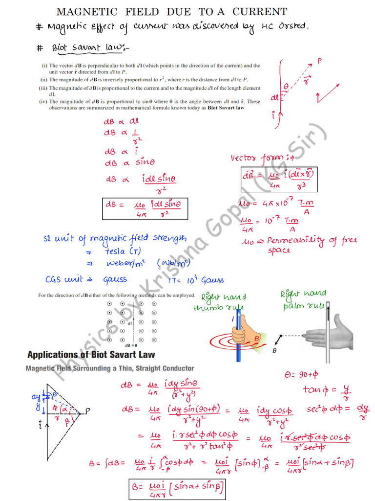 Magnetic Effect of Current - Watermark | PDF