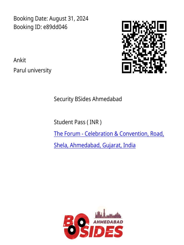 Security BSides Ahmedabad 2024 Ticket | PDF