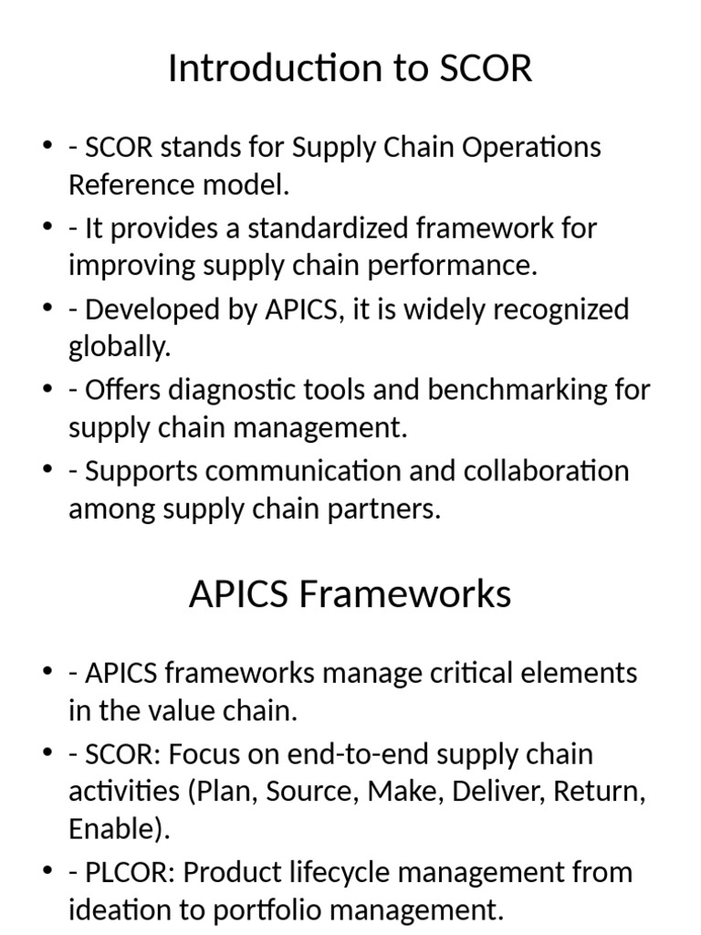 Detailed_SCOR_Presentation | PDF | Supply Chain | Economies
