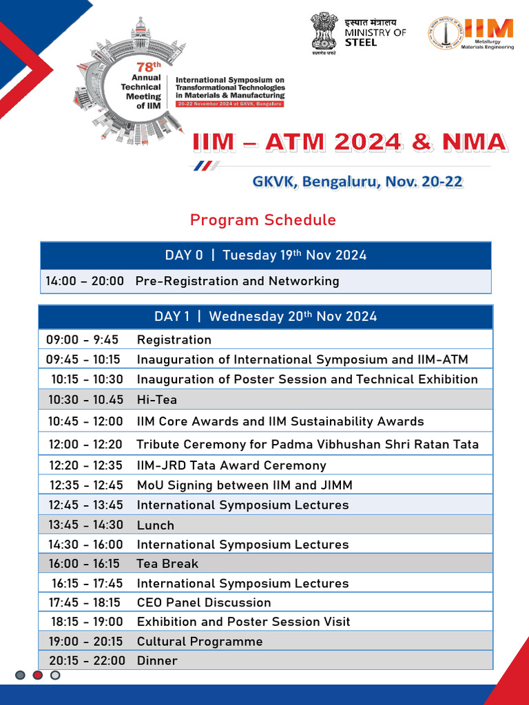 Tentative Schedule of Events IIM ATM 2024 (1) | PDF