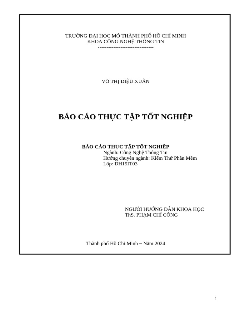BaoCaoThucTap_1957012316_VoThiDieuXuan | PDF