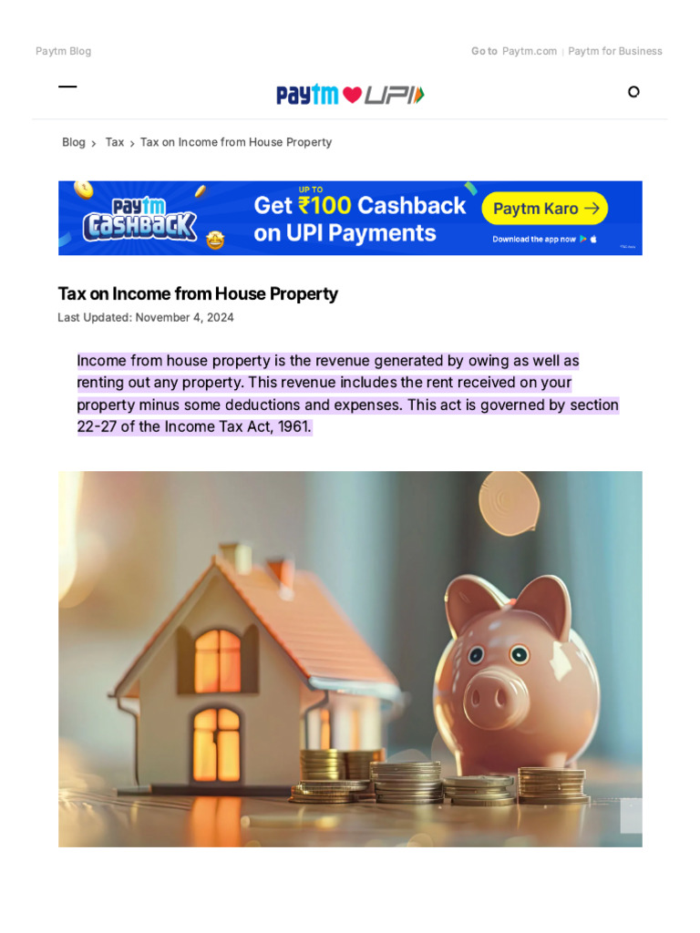 Tax On Income From House Property | PDF | Mortgages | Tax Deduction