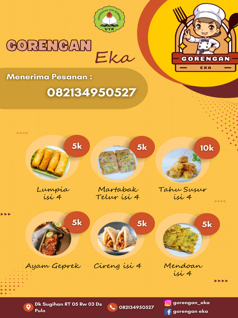 Krem Coklat Simpel Minimalis Daftar Menu Restoran | PDF