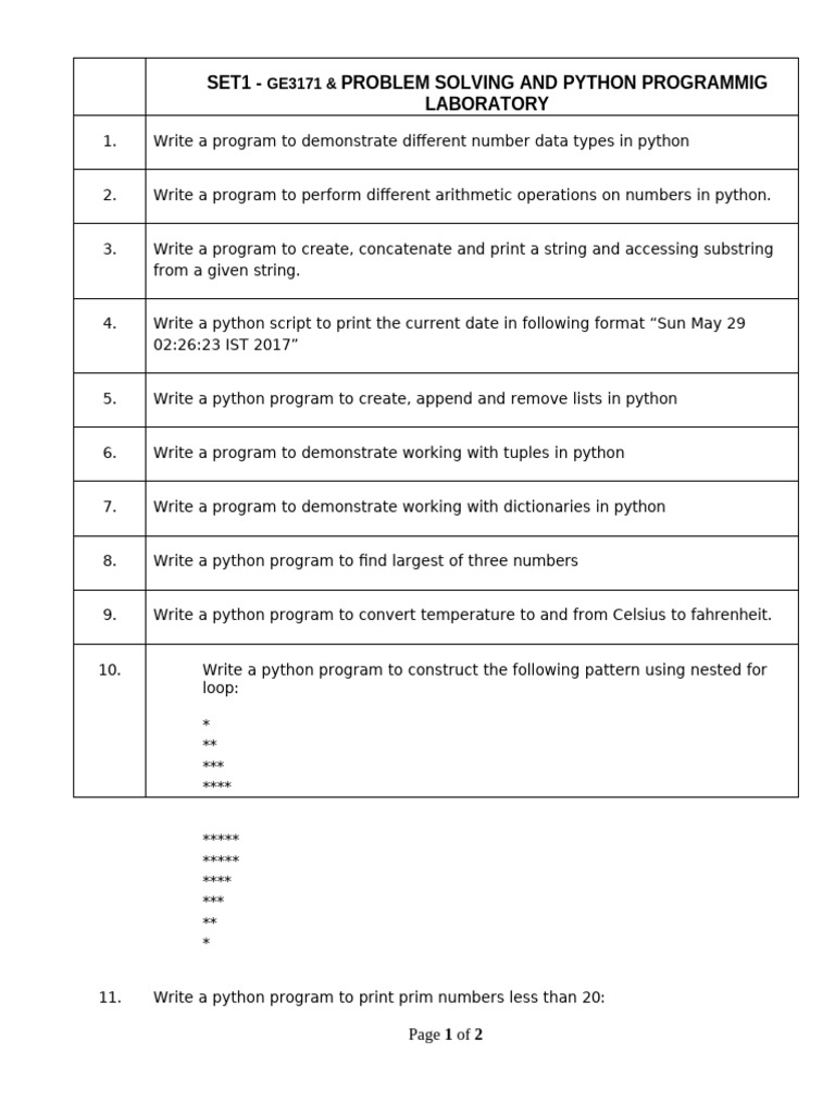 SET1 GE3171 | PDF | Python (Programming Language) | String (Computer Science)