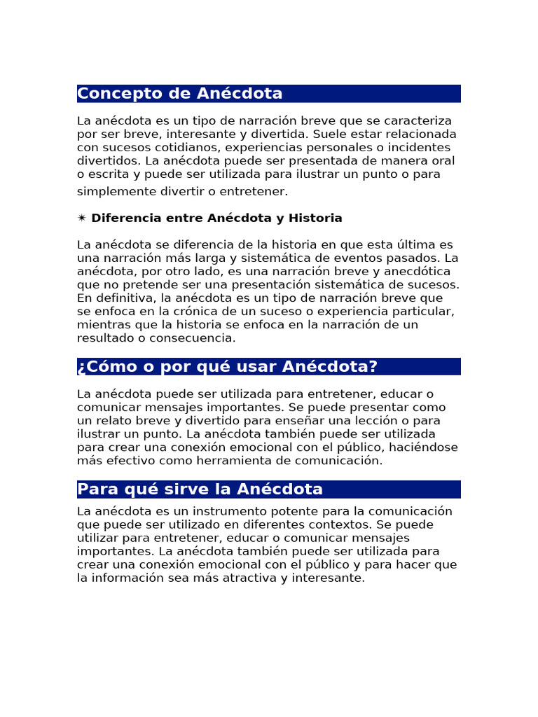 Anécdota | PDF | Narración | Comunicación