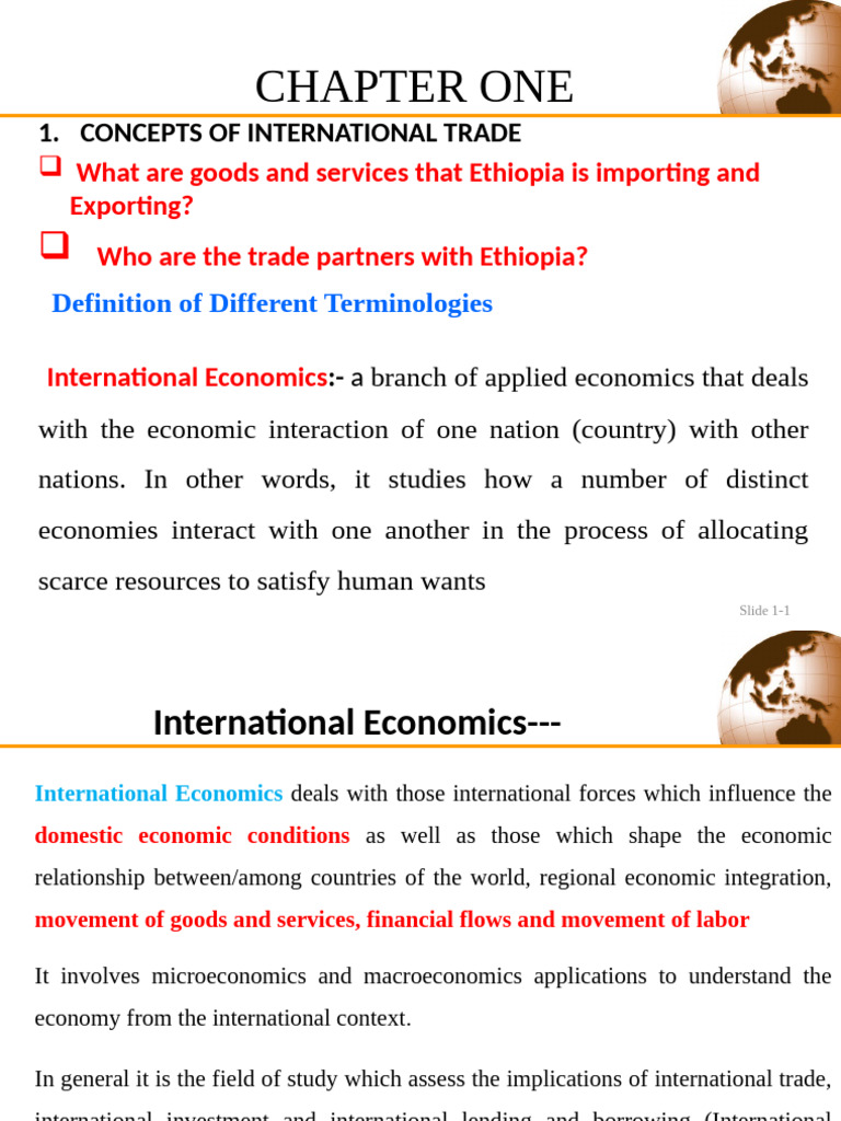 International Trade Chapter I-1 | PDF | Mercantilism | Comparative ...