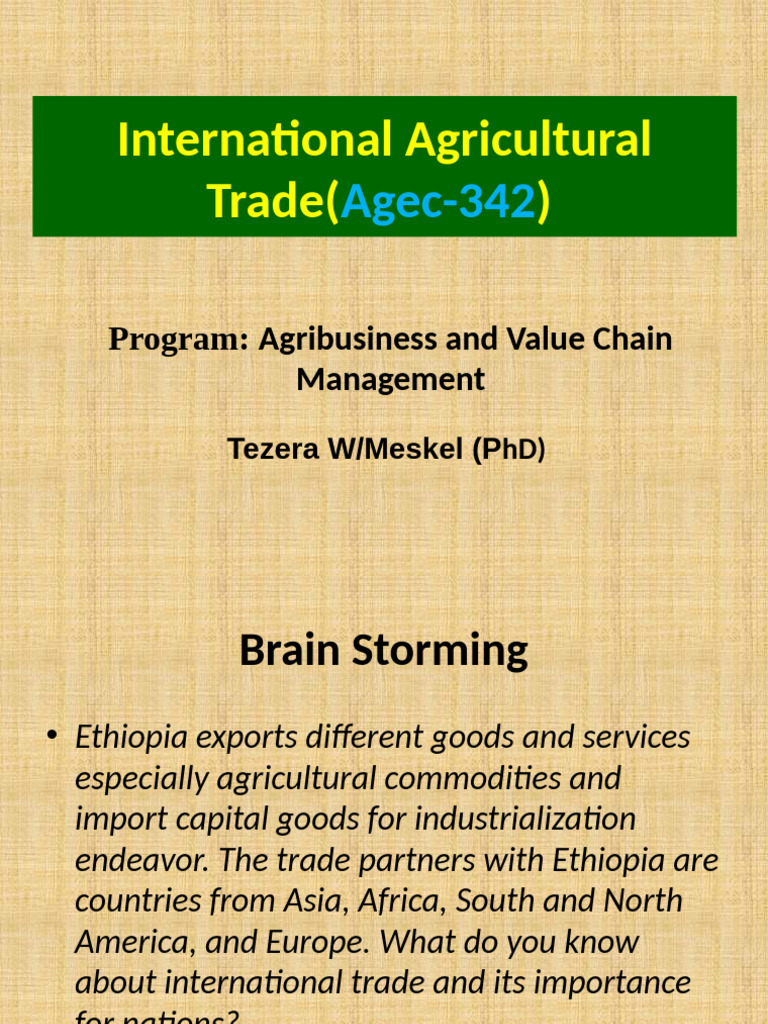 International Trade Tezera | PDF | Comparative Advantage | Mercantilism