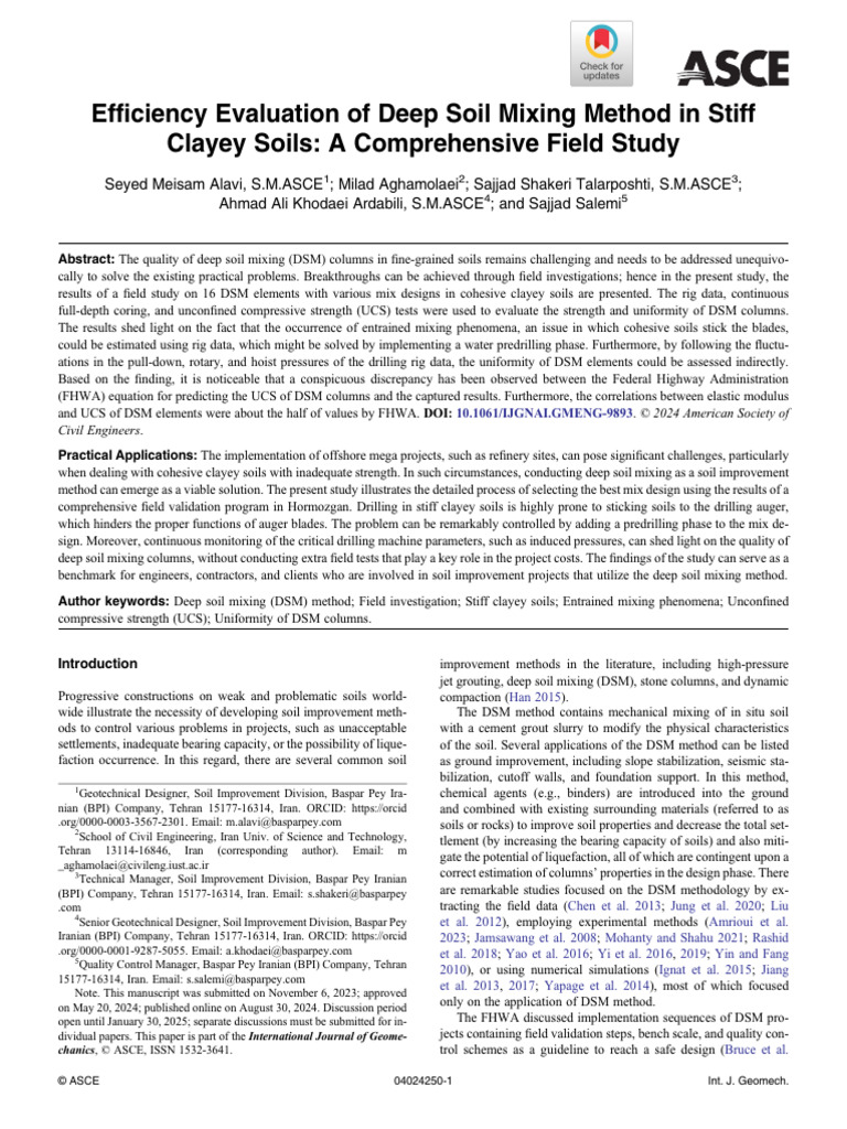 Efficiency Evaluation of Deep Soil Mixing Method in Stiff Clayey Soils ...