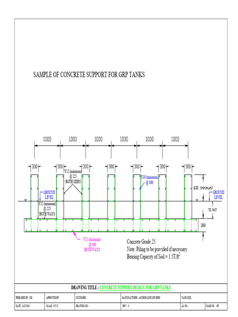 Concrete Plinth Design for GRP Tanks | PDF