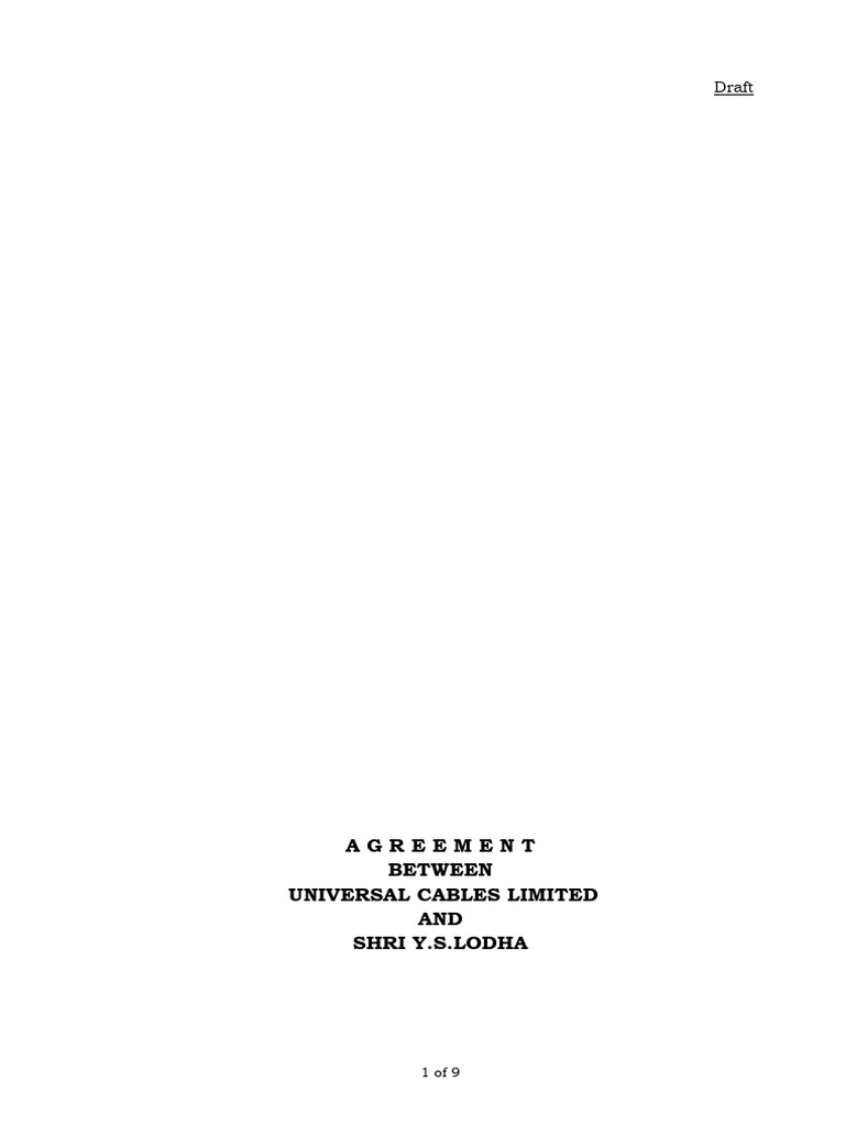 Draft Agreement Managing Director CEO 21022022 | PDF | Employee ...