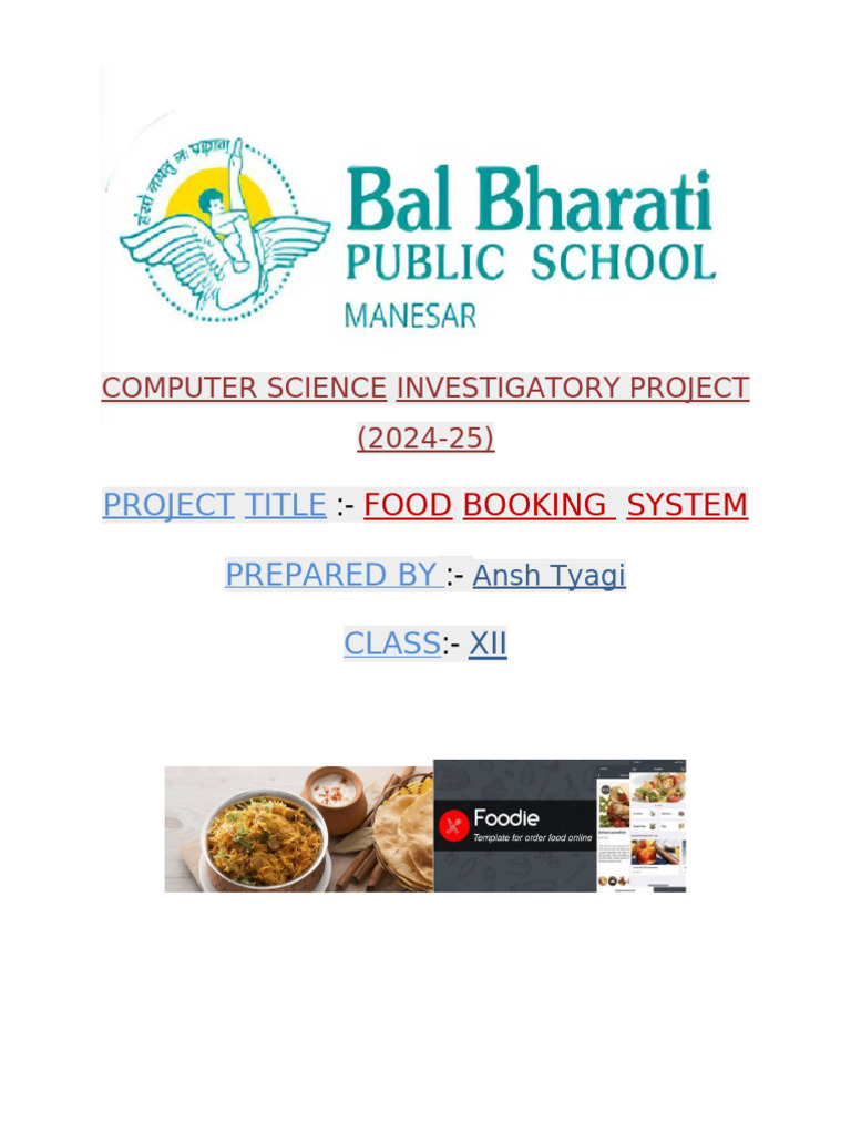 food booking system(ansh) | PDF | Databases | Computing
