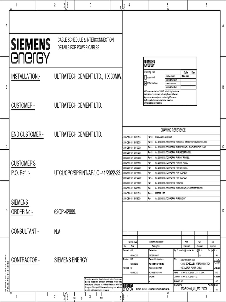 Power Cable Schedule | PDF | Equipment | Electromagnetism