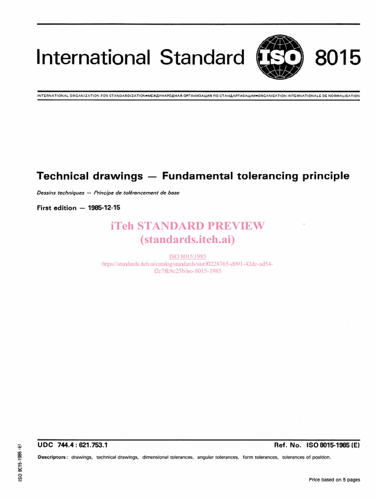 ISO-8015-1985 | PDF | Engineering Tolerance | International ...