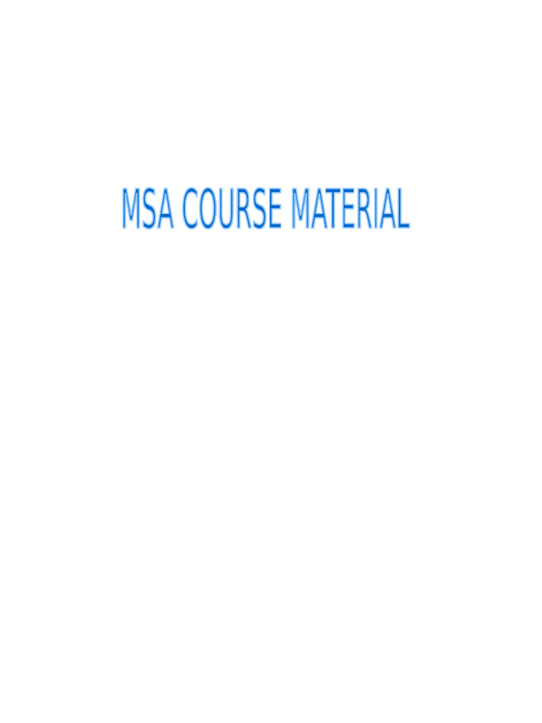 MSA_Course_Material | PDF | Accuracy And Precision | Standard Deviation