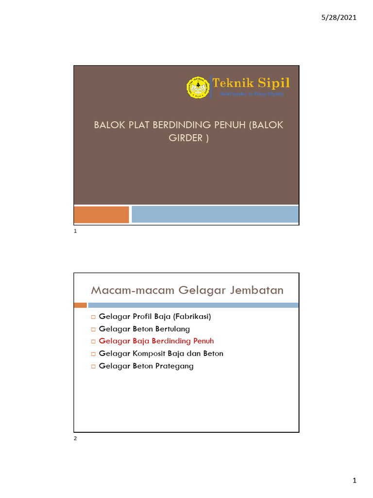 Desain Balok Plat Berdinding Penuh | PDF