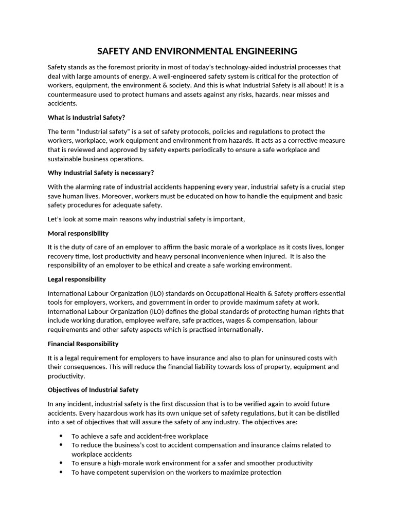 Industrial Safety Protocols Overview | PDF | Personal Protective ...