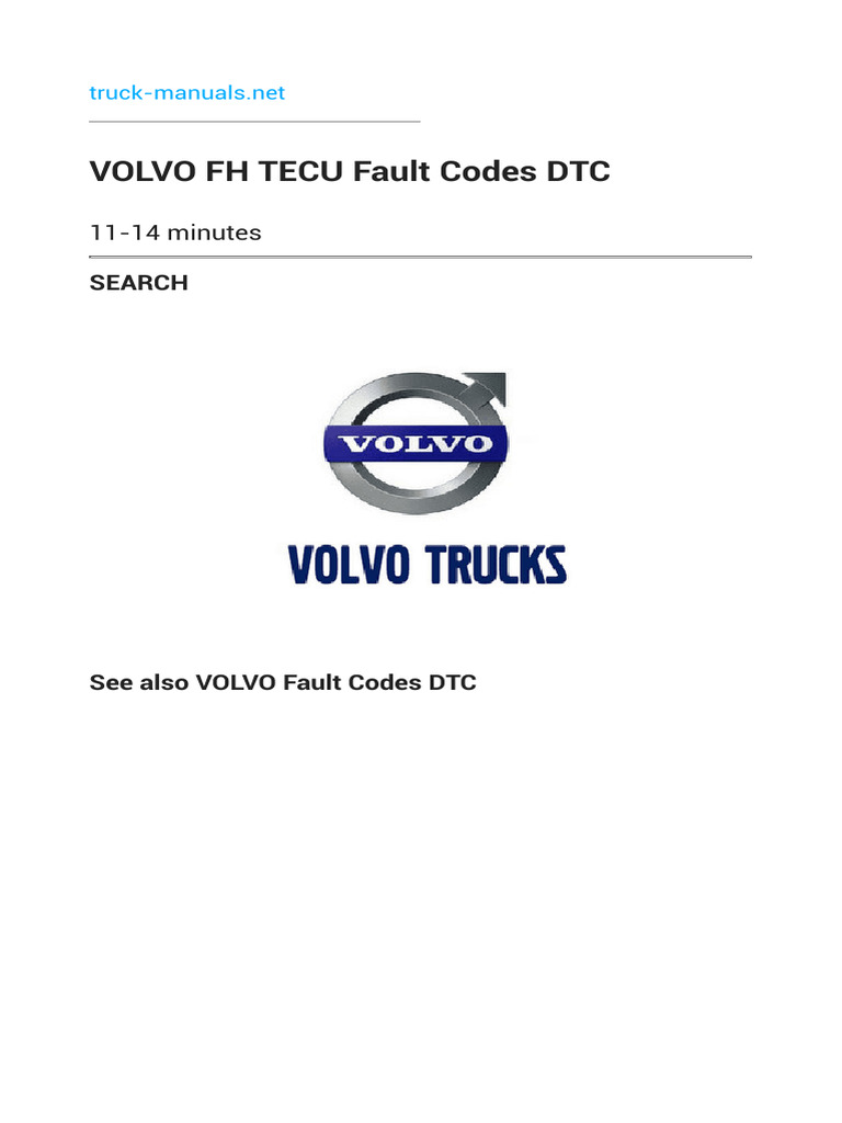 Volvo FH TECU DTC Fault Codes Guide | PDF | Clutch | Vacuum Tube