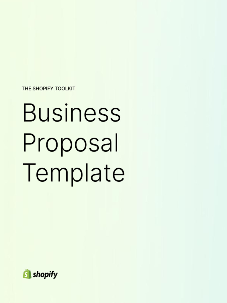 Shopify Business Proposal Template | PDF | Pricing | Pollinators