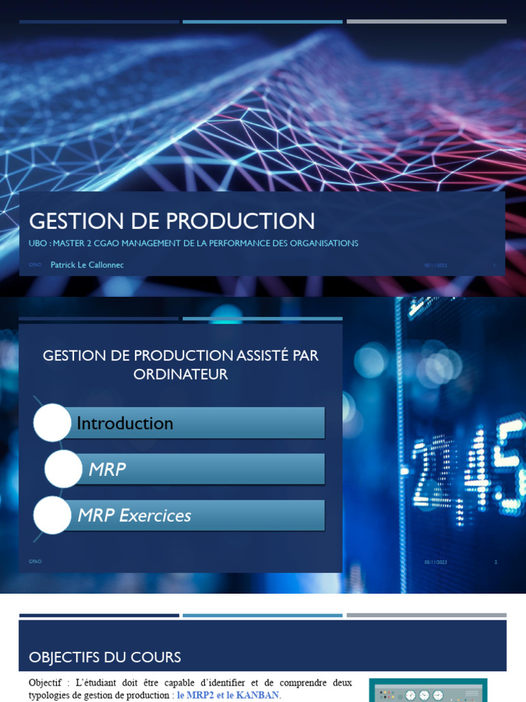 Gestion de Production et GPAO: Concepts Clés | PDF | Progiciel de ...