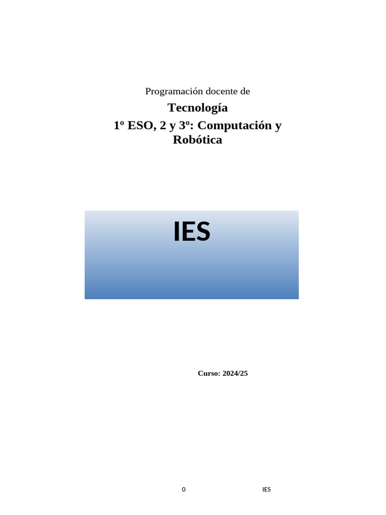 programacion_24-25 robotica sin nombre | PDF | Plan de estudios | Aprendizaje