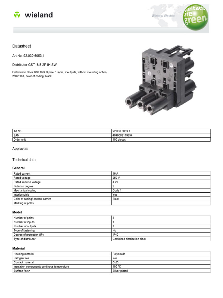 Datasheet: Art - No. 92.030.6053.1 Distributor GST18I3 2P1H SW | PDF