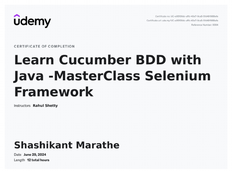 Udemy Cert | PDF
